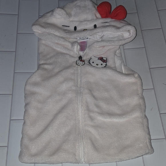 Hello Kitty | Jackets & Coats | Hello Kitty White Hooded Vest With Red ...